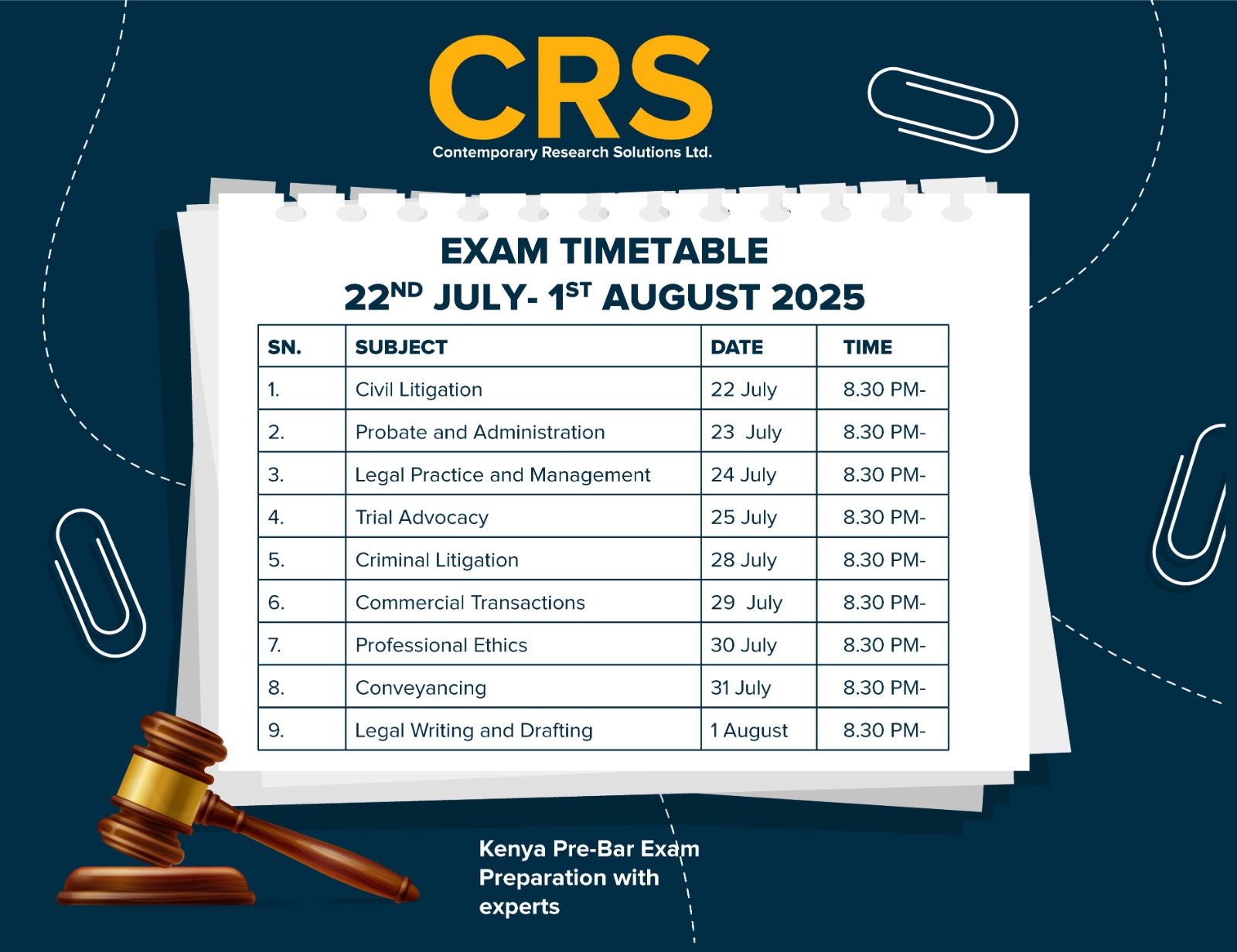 KSL Pre-Bar Exams Preparations – Evelyne Asaala